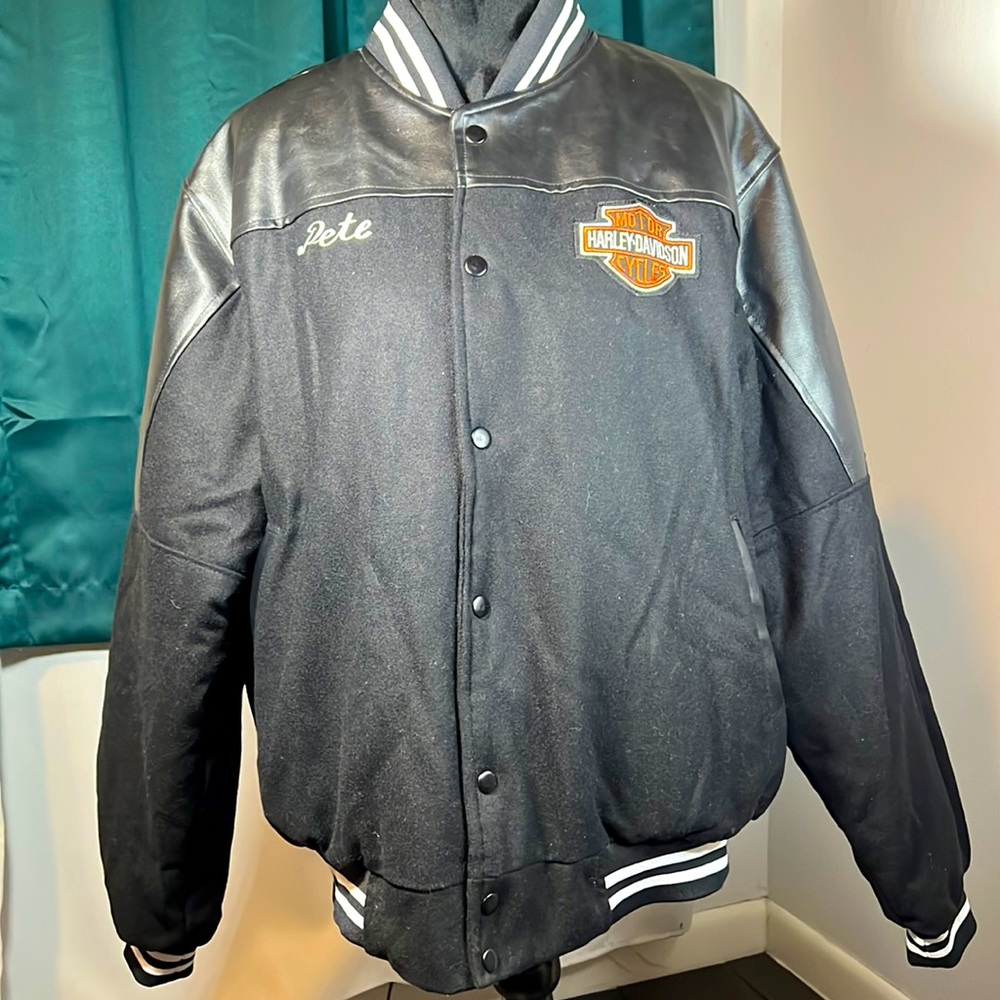 Harley Davidson Varsity Jacket 'Pete' Size L/Xl - Gem